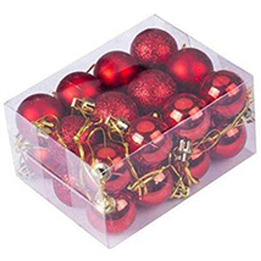 Order Red Baubles 24 Pcs Online | Same-Day Delivery UAE - Fnp.ae