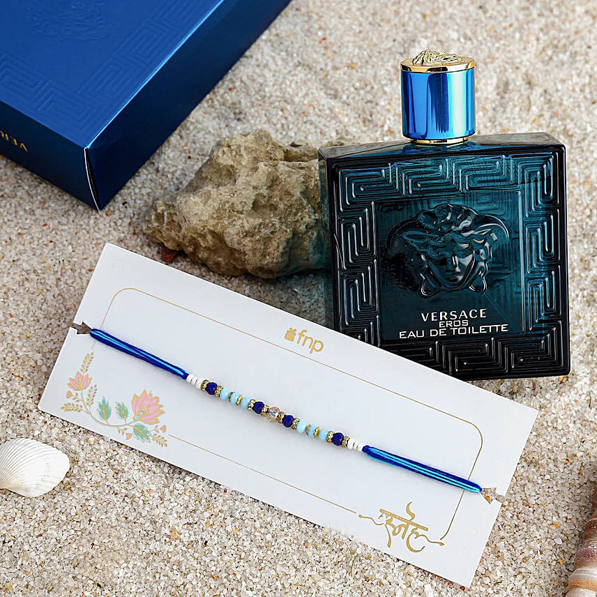 Order Beads of Bond Blue Rakhi N Versace Perfume Online | Same-Day ...