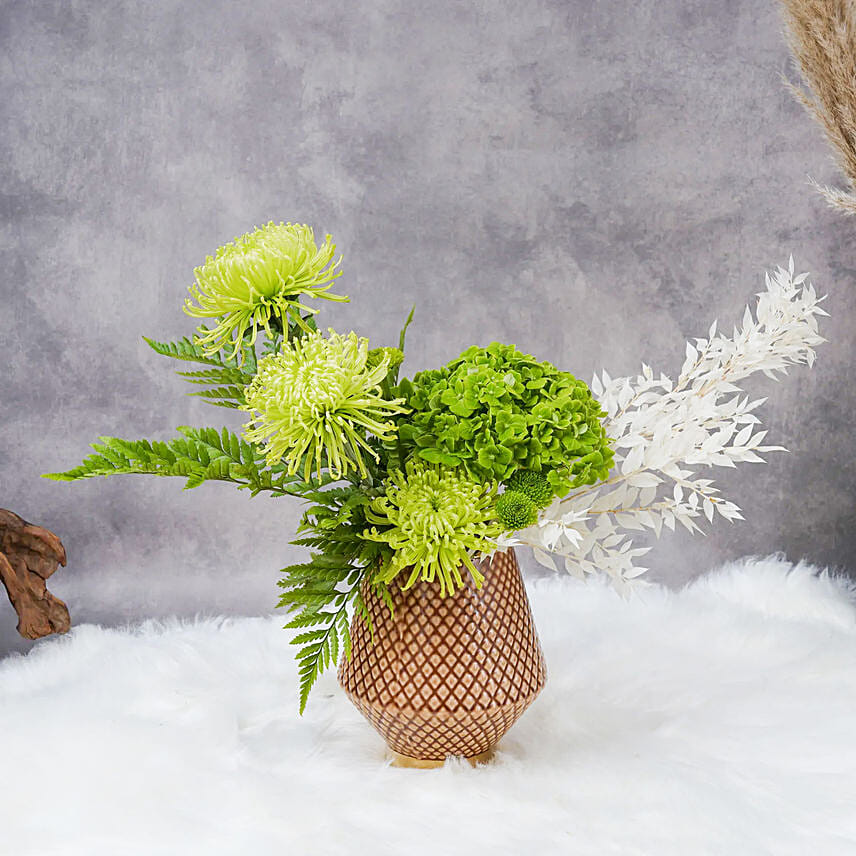 Order Green Flowers Beauty in Premium Vase Online | Same-Day Delivery ...