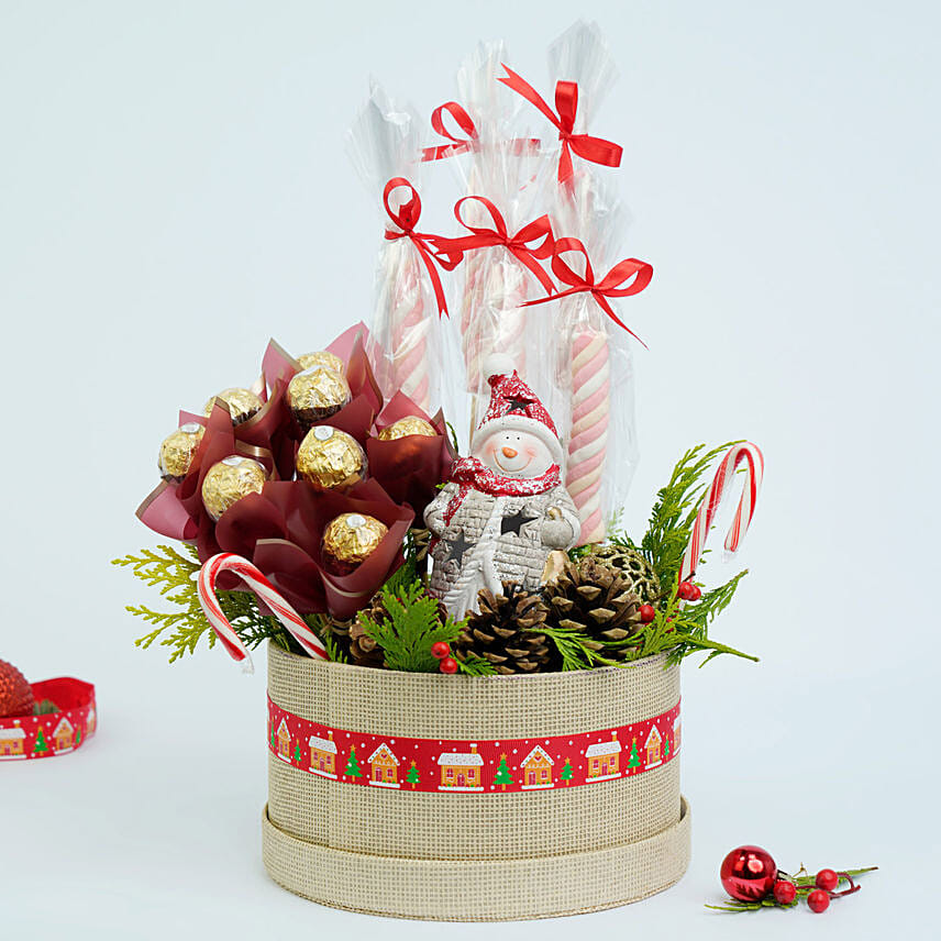 Order Mini Snowman Basket Online | Same-Day Delivery UAE - Fnp.ae