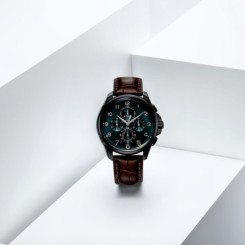Order Titan Watch For Him Blue Dial, Floral Arrangement Online | Same ...