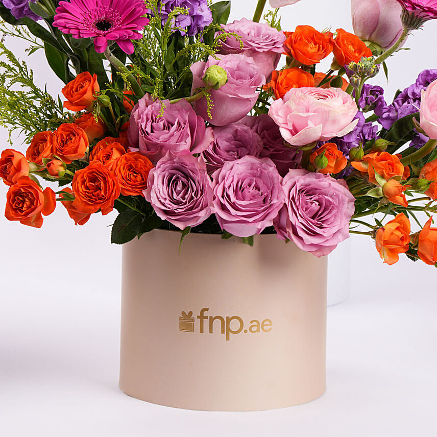 Order Vibrant Sunset Mix Floral Box Arrangement Online | Same-Day ...
