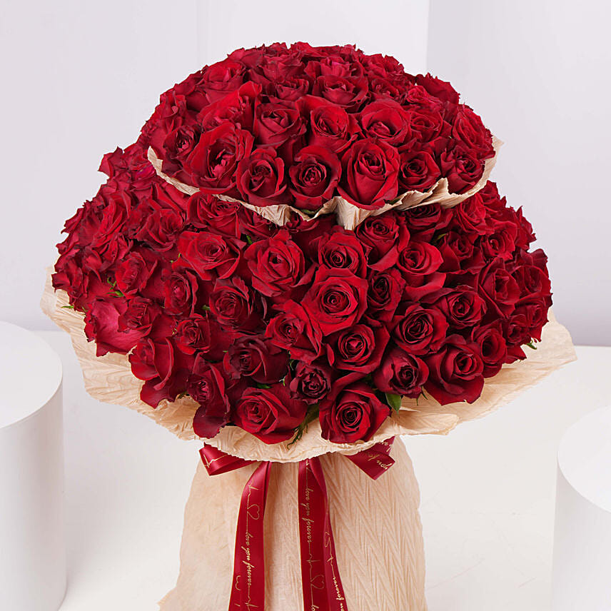 Order Valentine 200 Red Roses Bouquet Online | Same-Day Delivery UAE ...