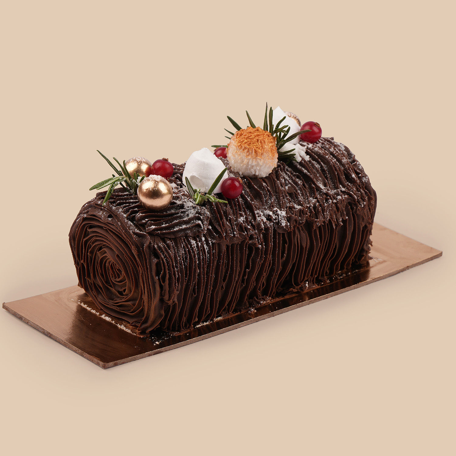 Order New Year Decorated Yule Log Cake Online | Same-Day Delivery UAE ...