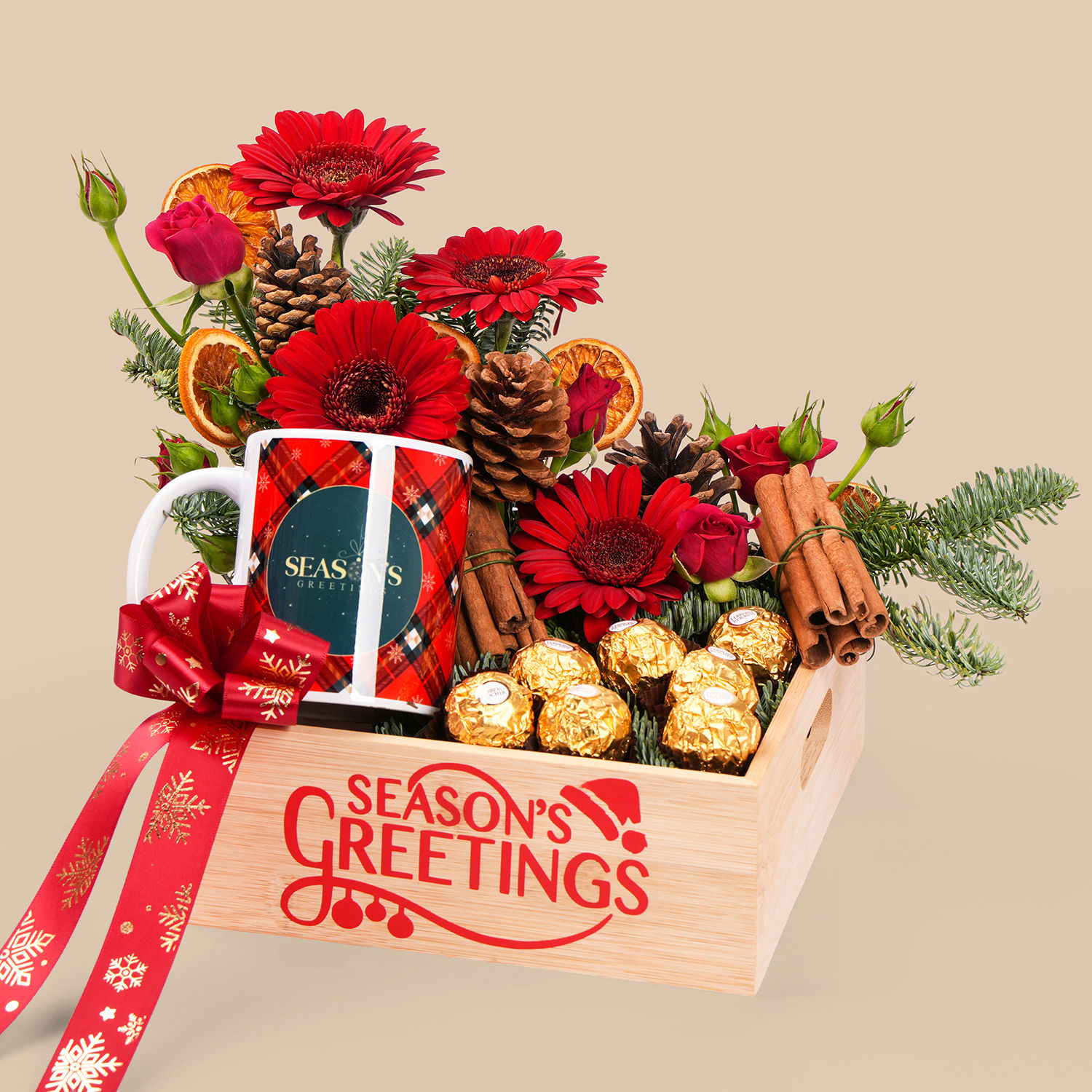 Order Holiday Cheer Mug And Flowers Gift Set Online | Same-Day Delivery ...