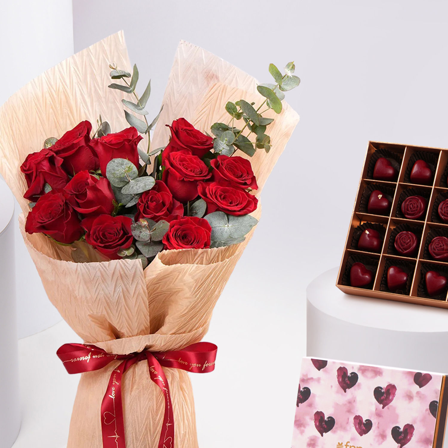 Order 12 Red Roses Valentine Bouquet With Chocolate Online | Same-Day ...
